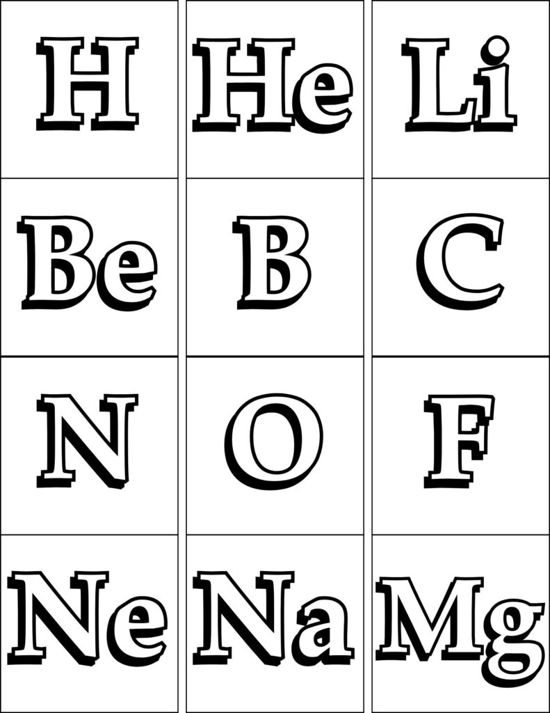 118 Chemical Element Word Sheets - Medulingo